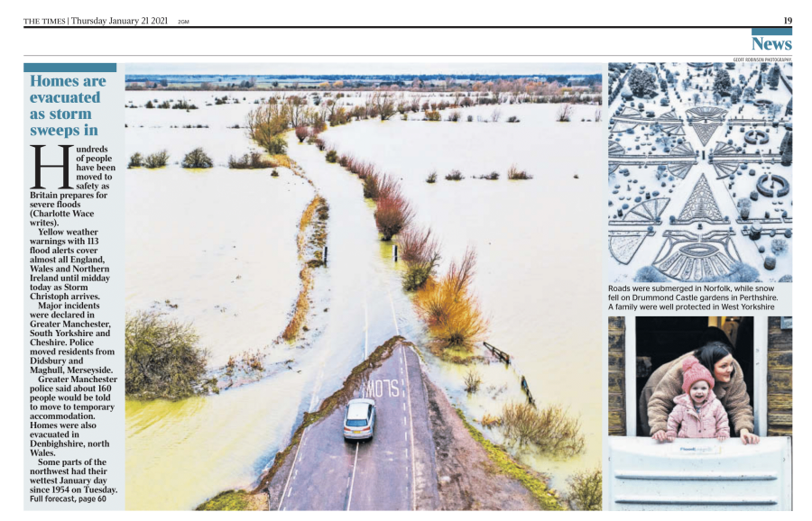 Storm Christoph Brings Flooding To The UK